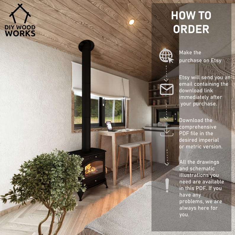 Tiny House DIY Plan: 10’x18’ Cabin With Covered Porch (PDF) - Etsy