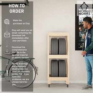 DIY Wooden Tire Organizer Plans: Garage Storage Rack (digital Download ...