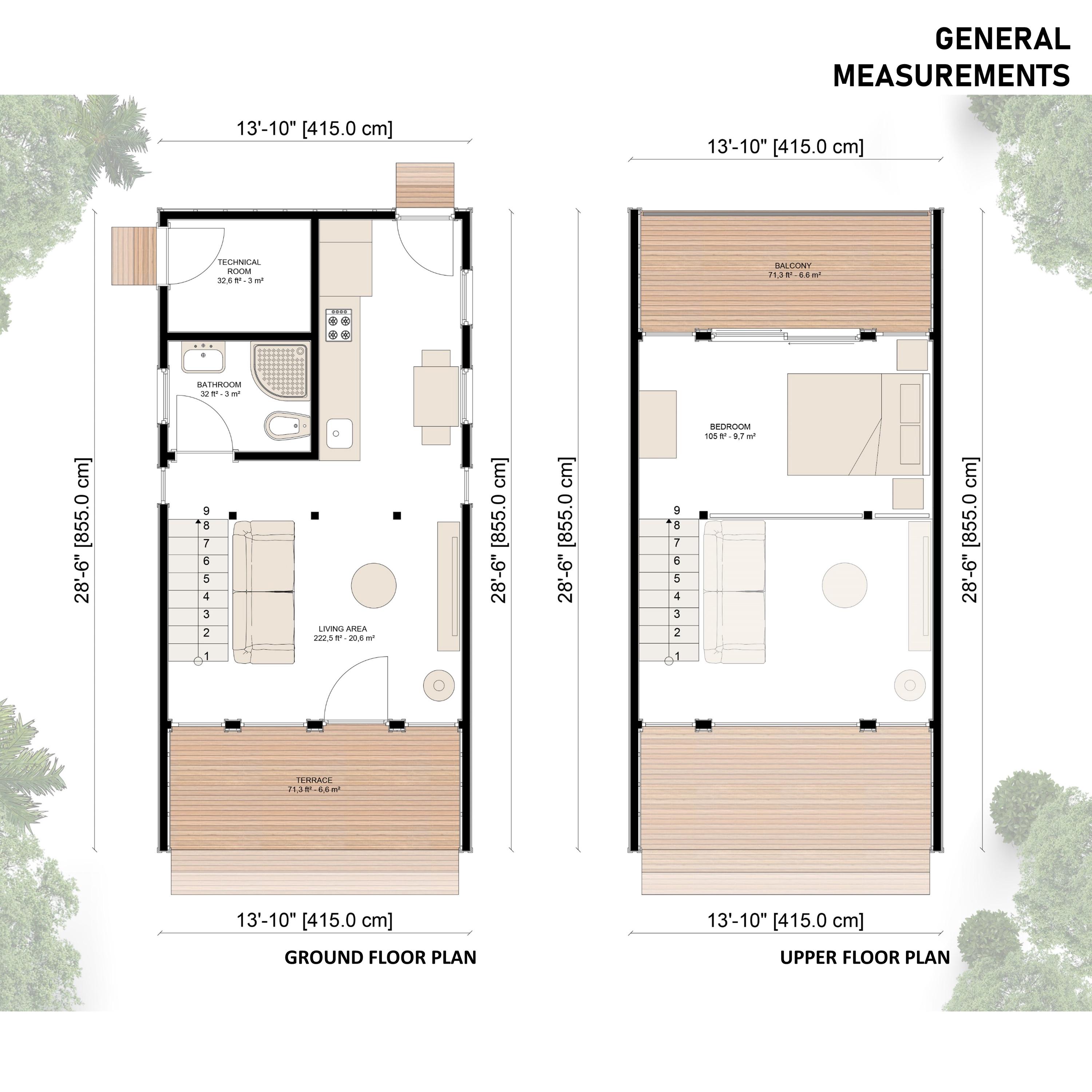 Modern Tiny House DIY Plan: Gable Roof Cabin With Floor-to-ceiling ...