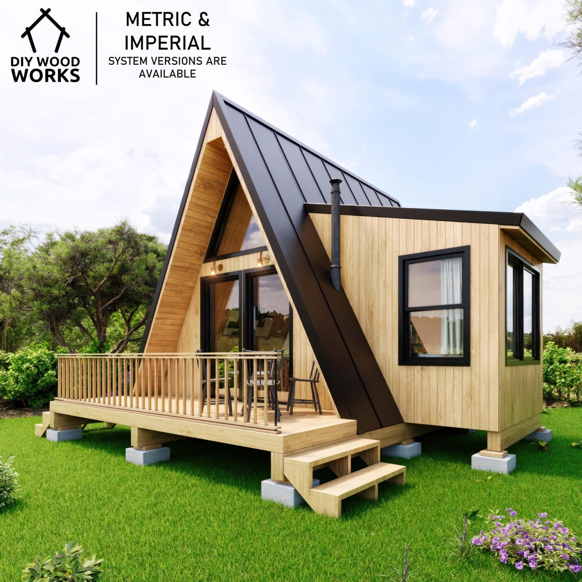 A-frame Cabin Plans With Tinyhouse Floor Plan Build Your Dream Vacation ...