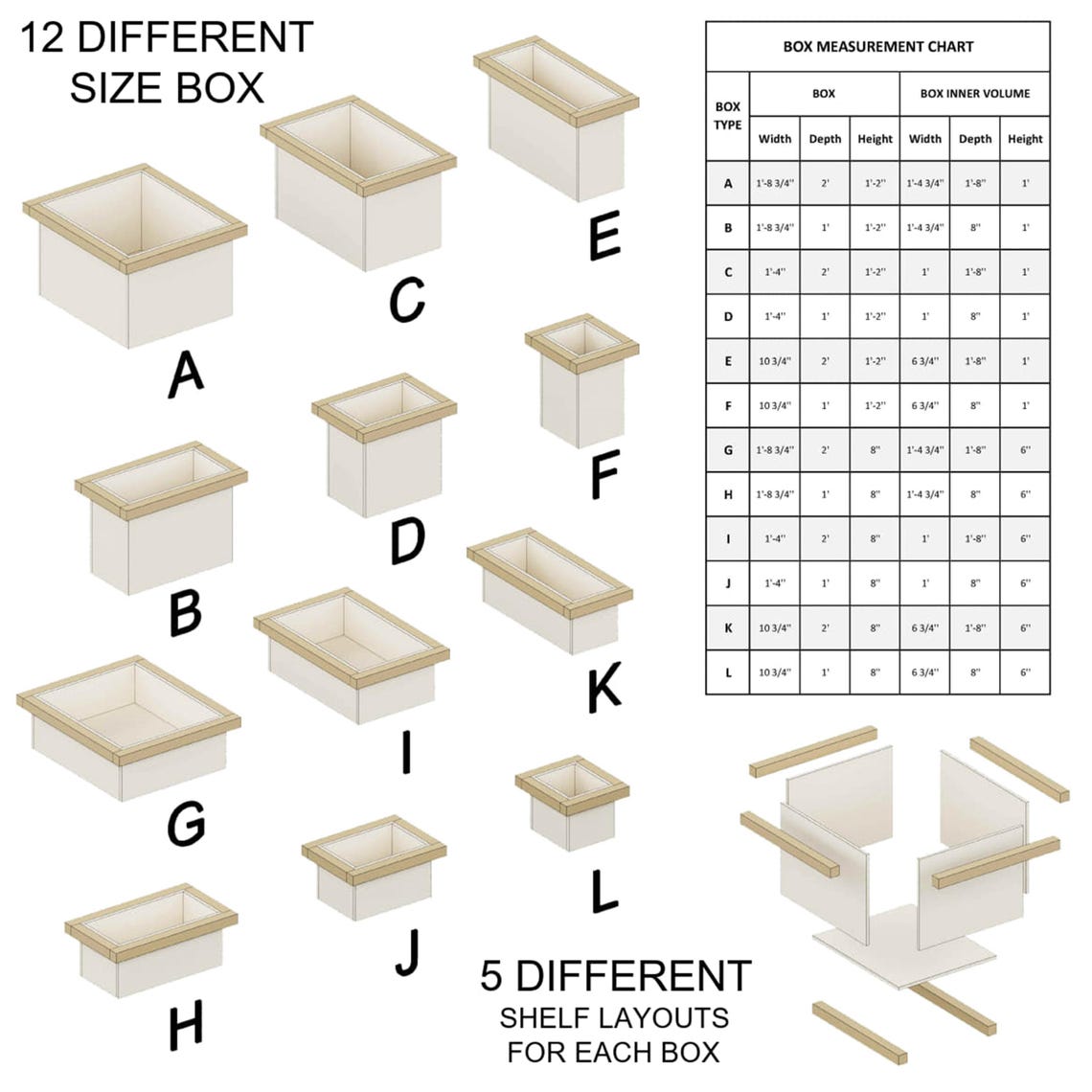 60 SIZES Modular Storage Units | Ideal for Garagestorage, Diywood, and ...