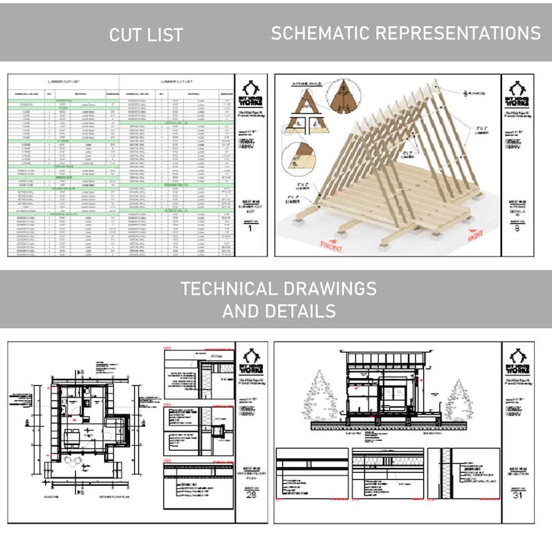 A-frame Cabin Plans With Tinyhouse Floor Plan Build Your Dream Vacation ...