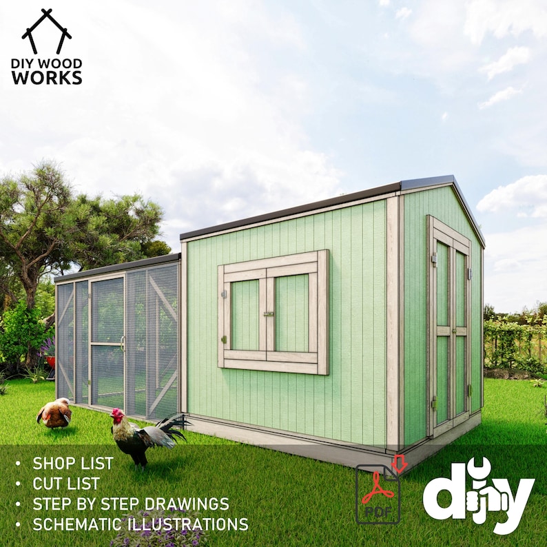 Walk-in Chicken Coop Plans: Modern Backyard Design (DIY Build) - Etsy
