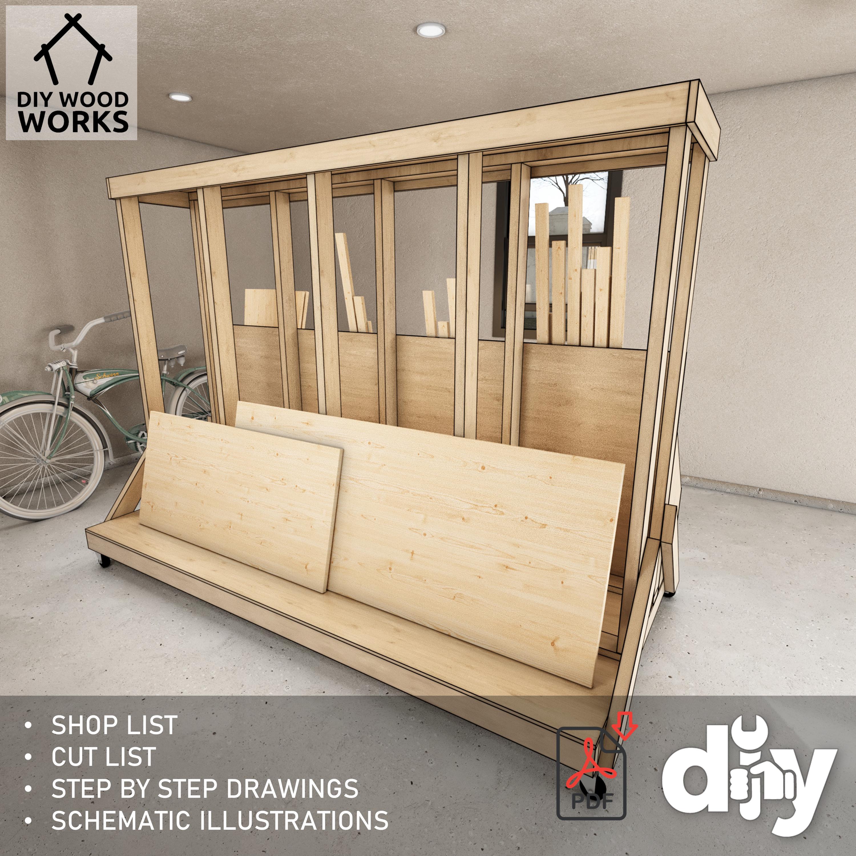 Mobile Wood Cart DIY Plans: Garage Storage Solution (imperial) - Etsy