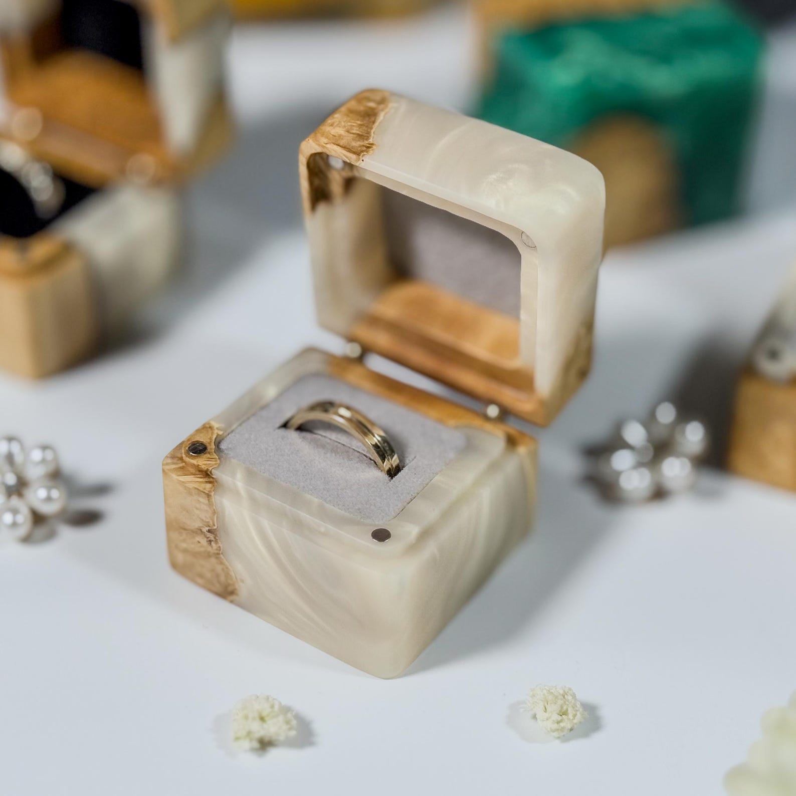 Personalized Wood & Resin Ring Box: Engraved Engagement, Wedding ...