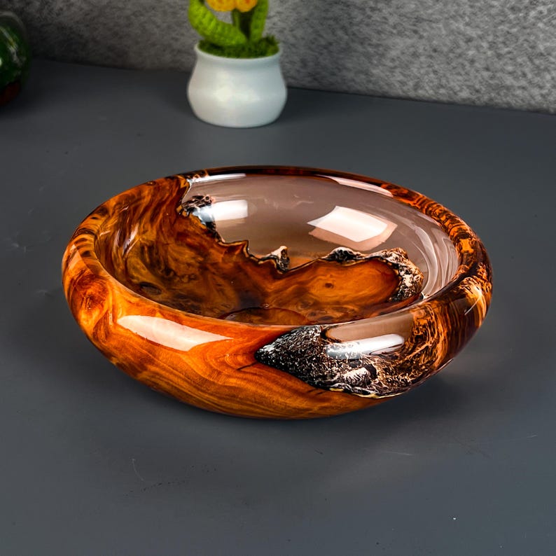 Handmade Wood Resin Bowl, Decorative Jewelry Bowl - Etsy