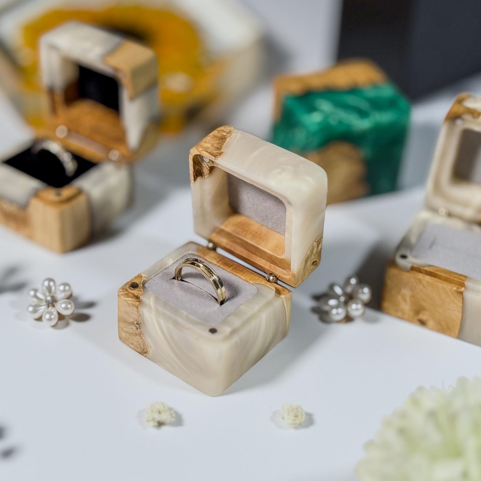Personalized Wood & Resin Ring Box: Engraved Engagement, Wedding ...