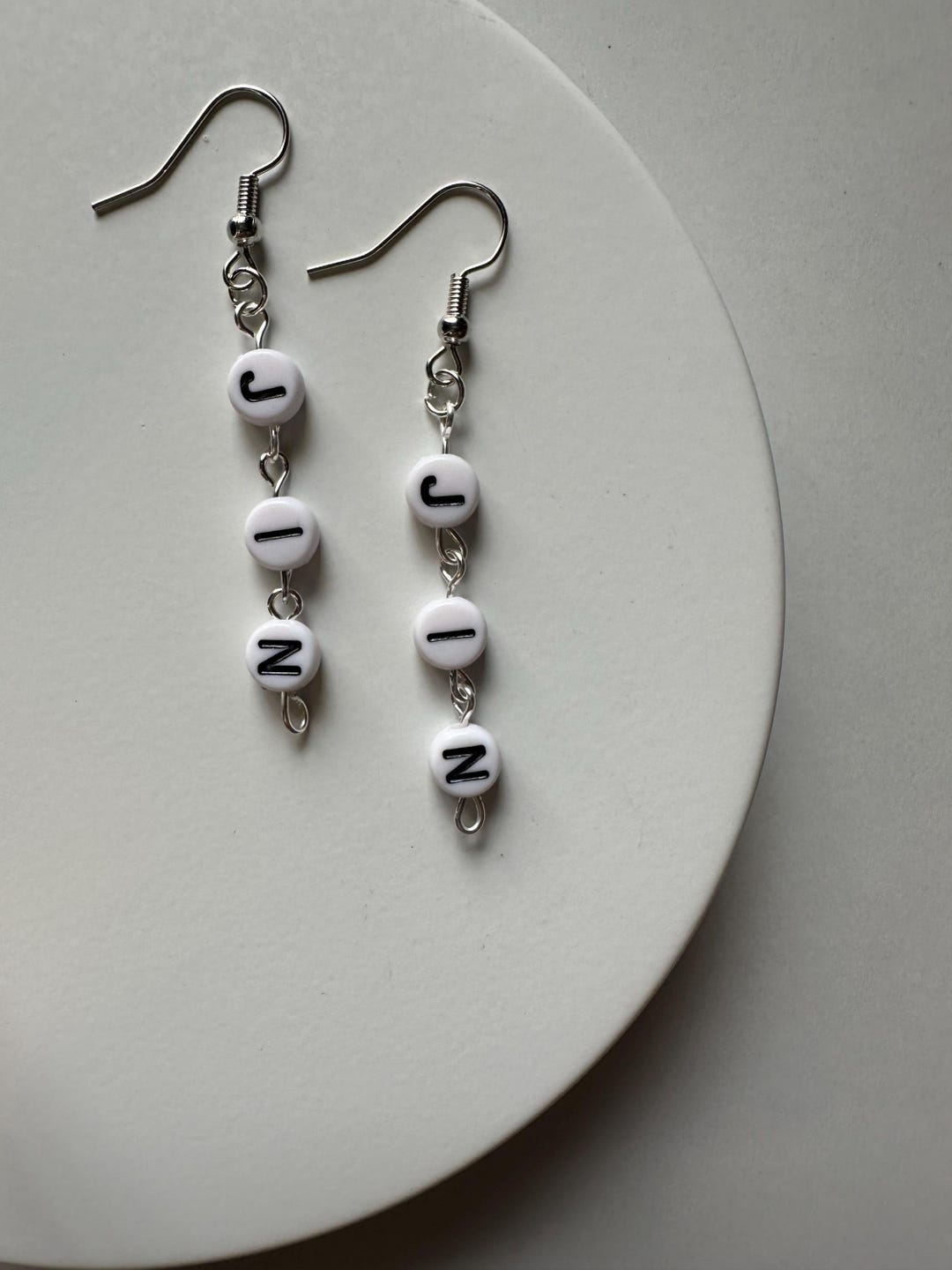 BTS Jin Letter Earrings. Homemade Kpop Jewellery. - Etsy