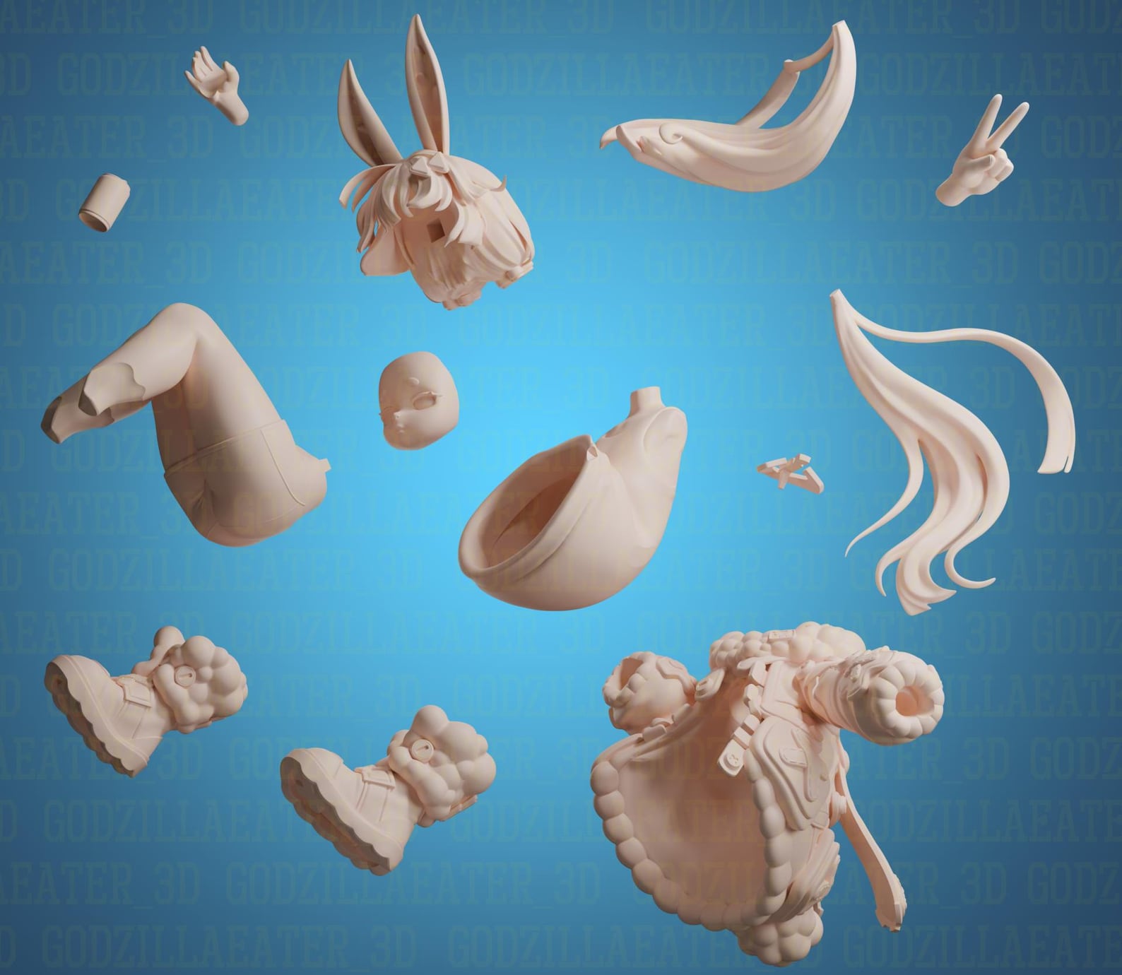 3d Print, STL Files, of Ananta Character Taffy. Highly Detailed Hand ...