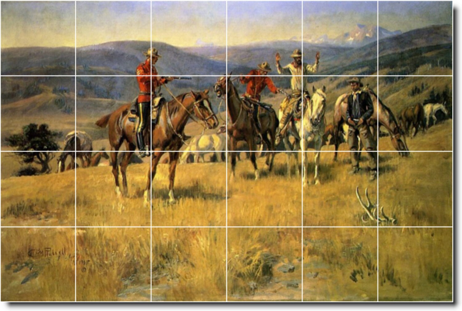 S-M-L-XL Custom Ceramic Western Painting Tile Mural. When Law Dulls the ...