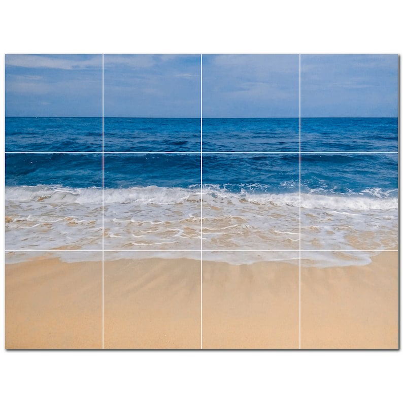 Beach Photo Ceramic Tile Mural: Coastal Kitchen Backsplash - Etsy