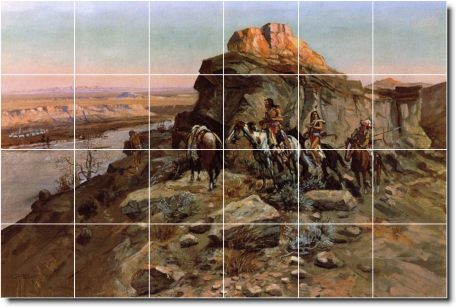 S-M-L-XL Custom Ceramic Western Painting Tile Mural. Planning the ...