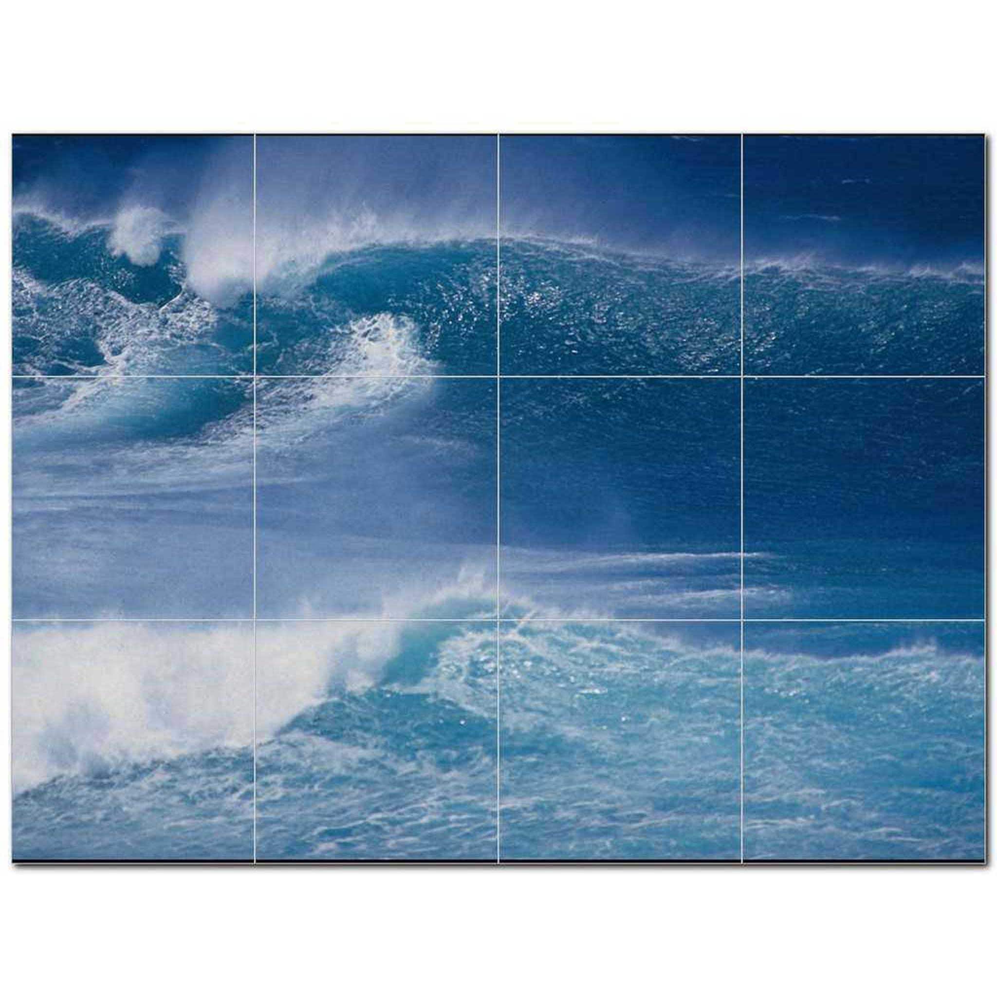 Top 10 Waves Photo Ceramic Tile Mural Kitchen Backsplash Bathroom ...