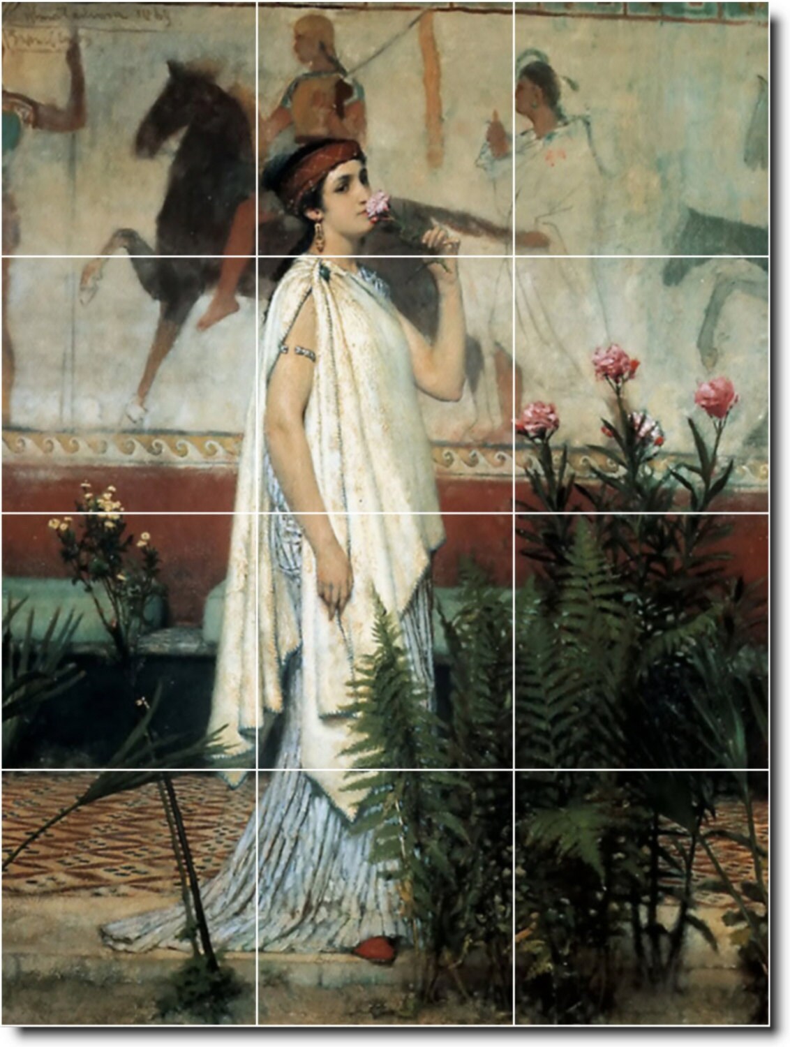 S-M-L-XL Custom Ceramic Women Painting Tile Mural. A Greek - Etsy