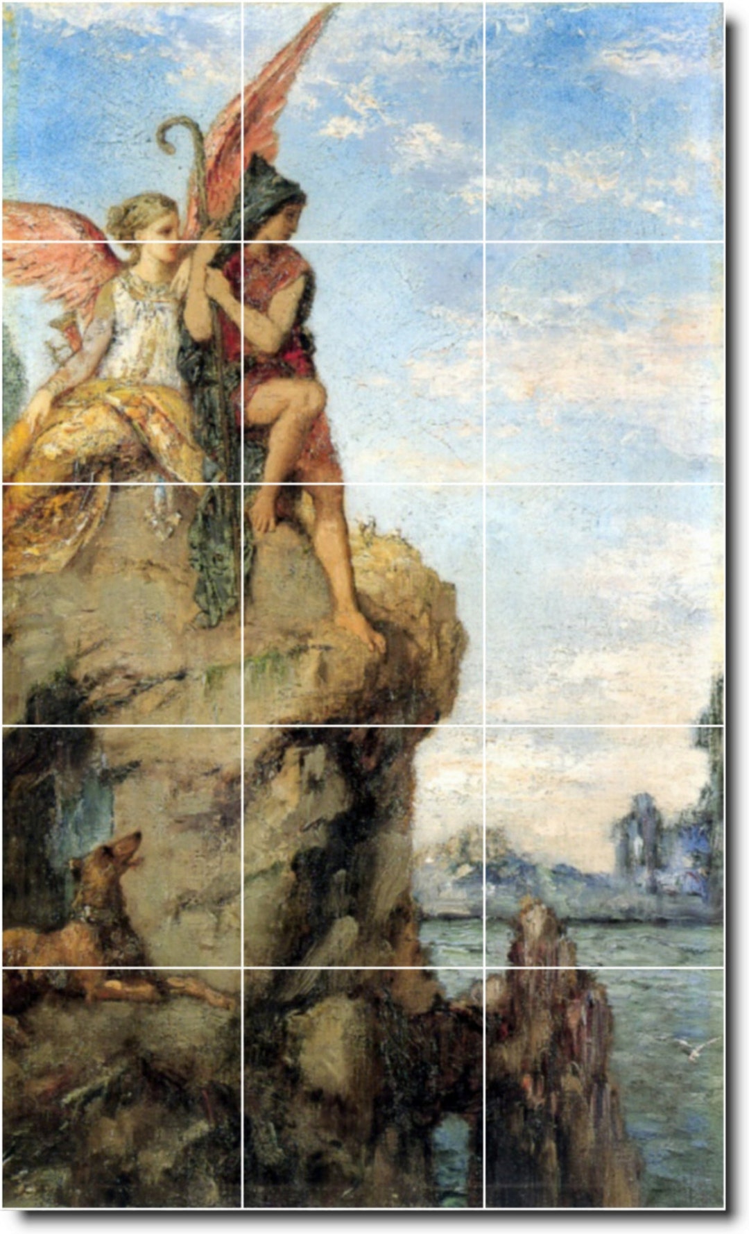 S-M-L-XL Custom Ceramic Mythology Painting Tile Mural. Hesiod and the ...