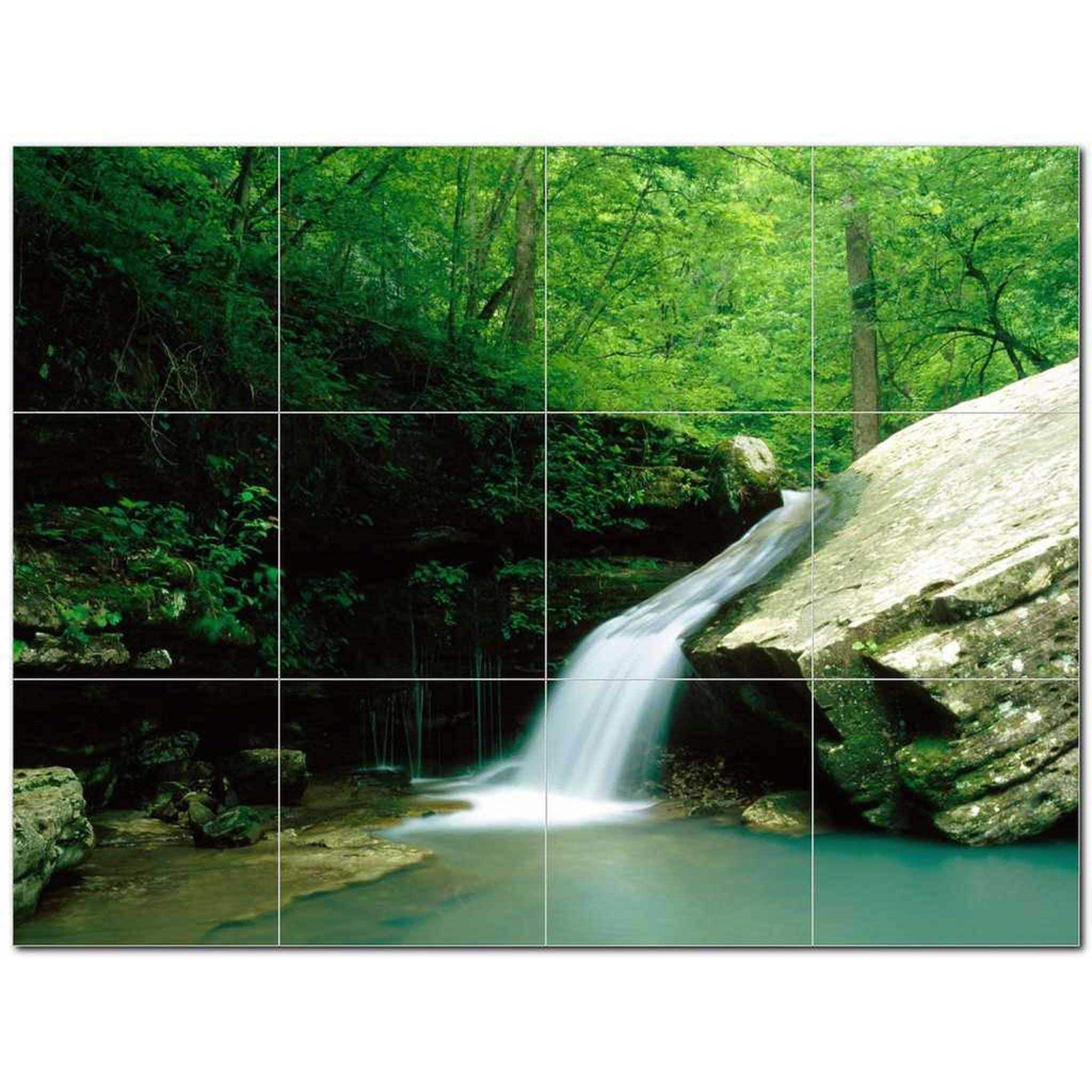 Top 10 Waterfall Photo Ceramic Tile Mural Kitchen Backsplash Bathroom ...