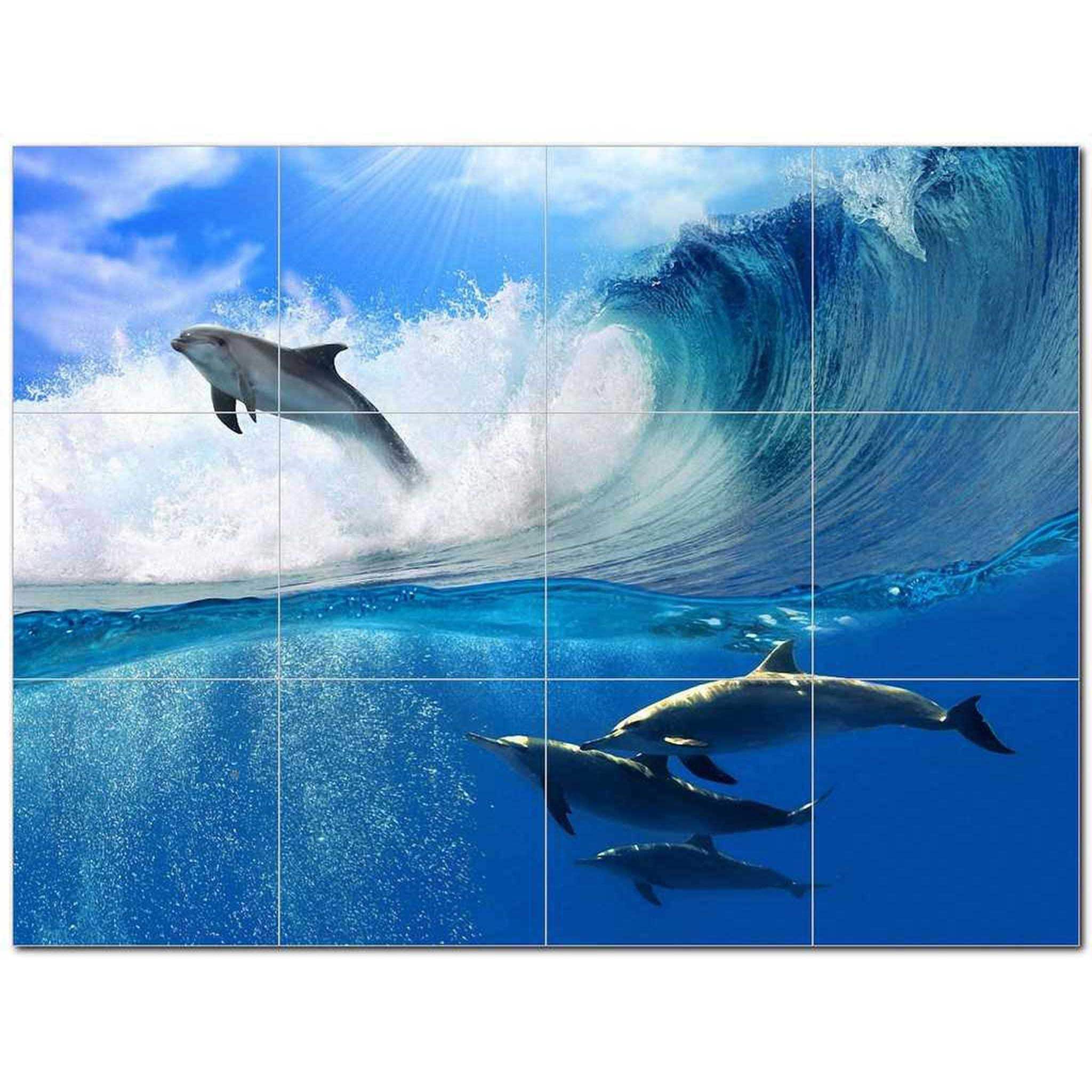 Top 10 Dolphin Photo Ceramic Tile Mural Kitchen Backsplash Bathroom ...