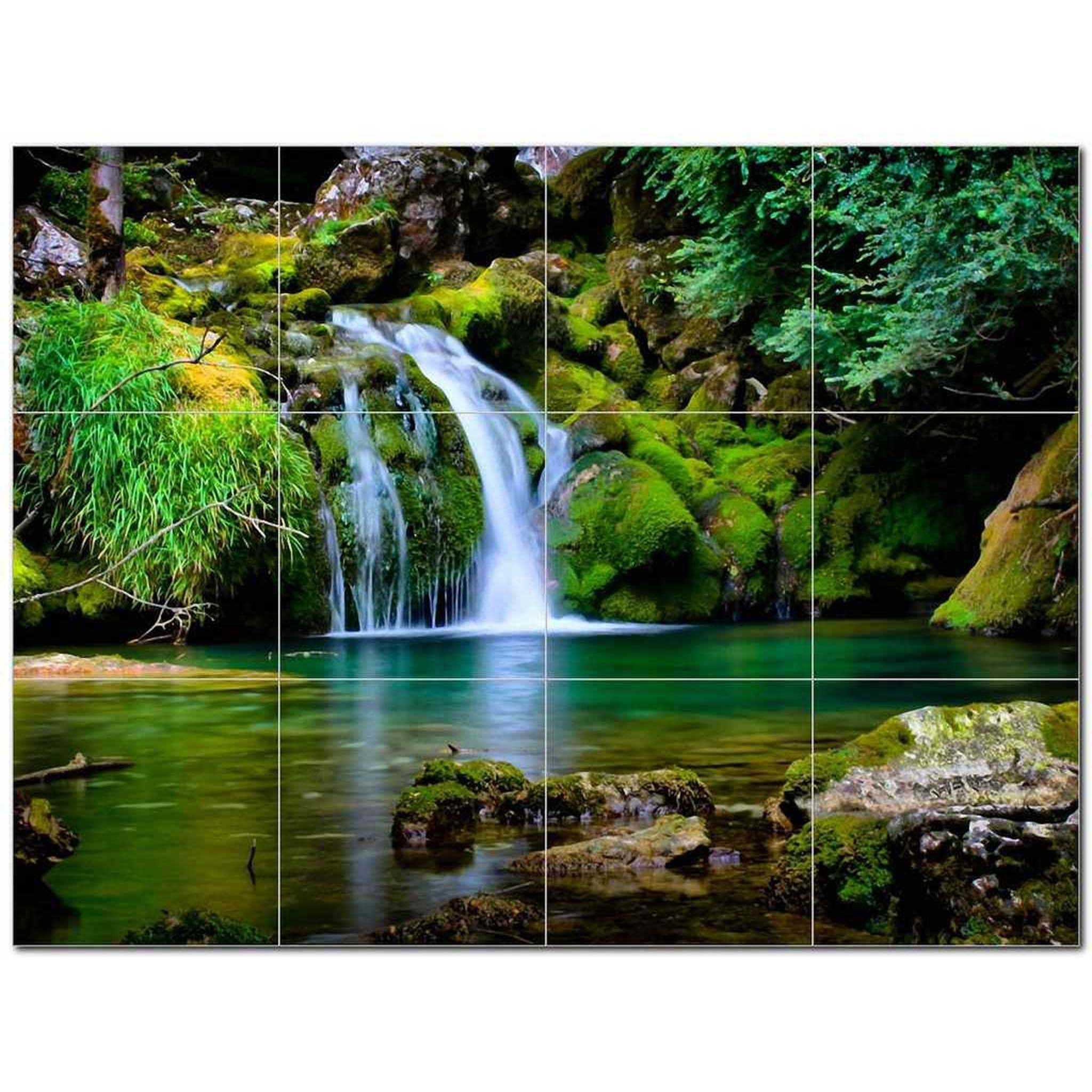 Top 10 Waterfall Photo Ceramic Tile Mural Kitchen Backsplash Bathroom ...