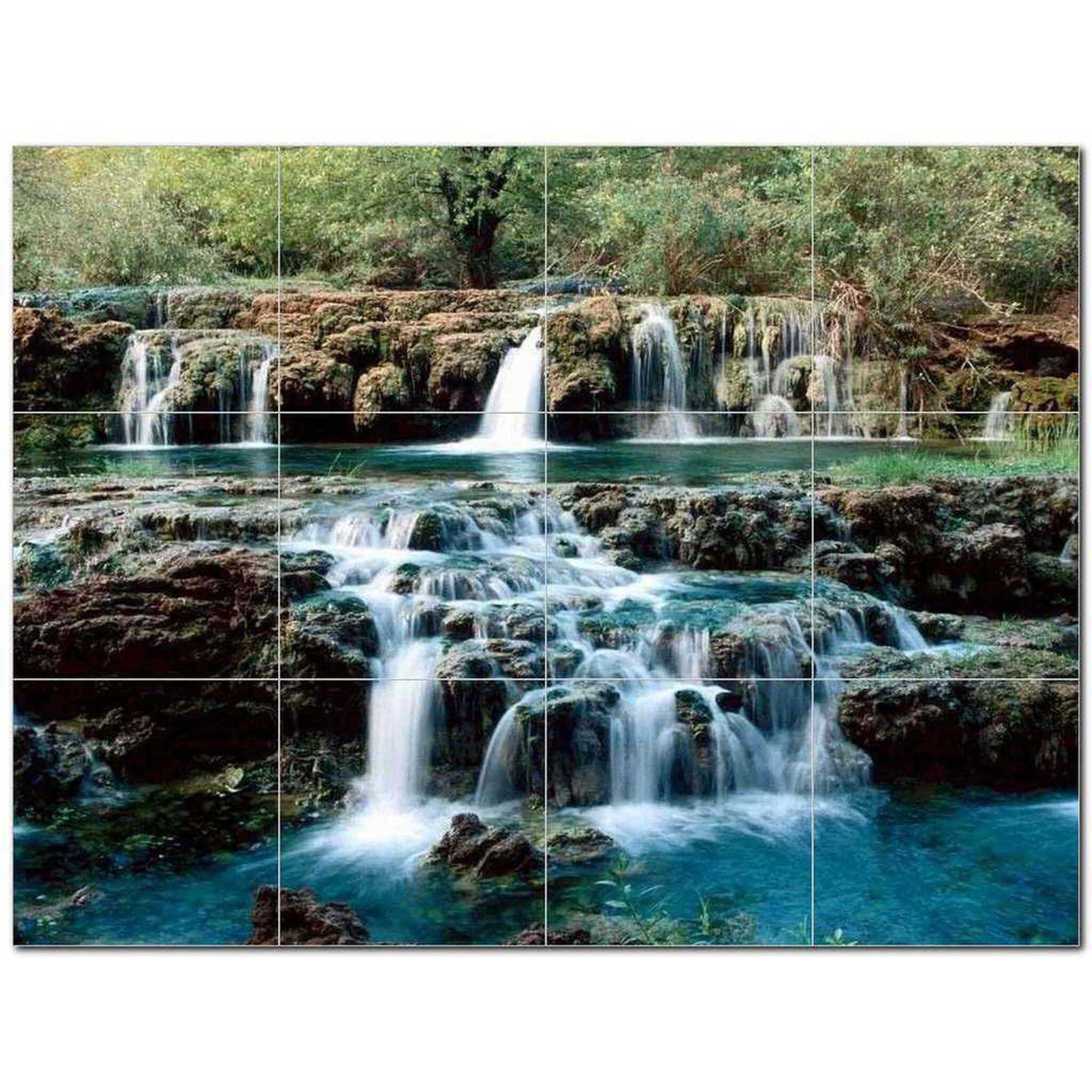 Top 10 Waterfall Photo Ceramic Tile Mural Kitchen Backsplash Bathroom ...