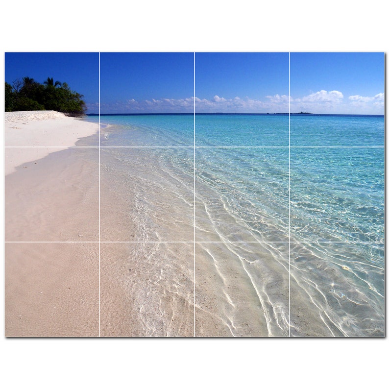 Beach Photo Ceramic Tile Mural: Coastal Kitchen Backsplash - Etsy