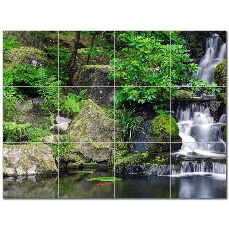 Top 10 Waterfall Photo Ceramic Tile Mural Kitchen Backsplash Bathroom ...