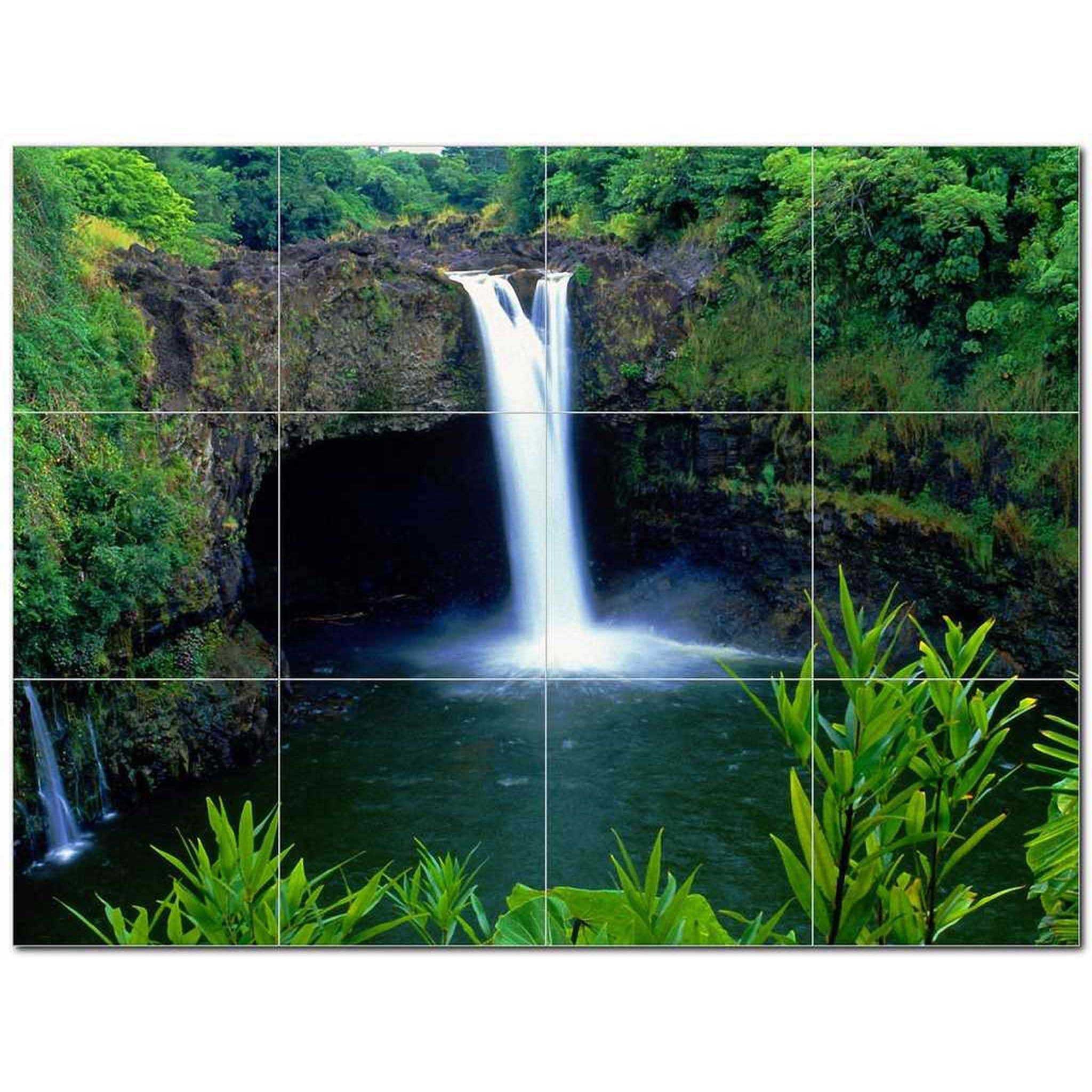 Top 10 Waterfall Photo Ceramic Tile Mural Kitchen Backsplash Bathroom ...