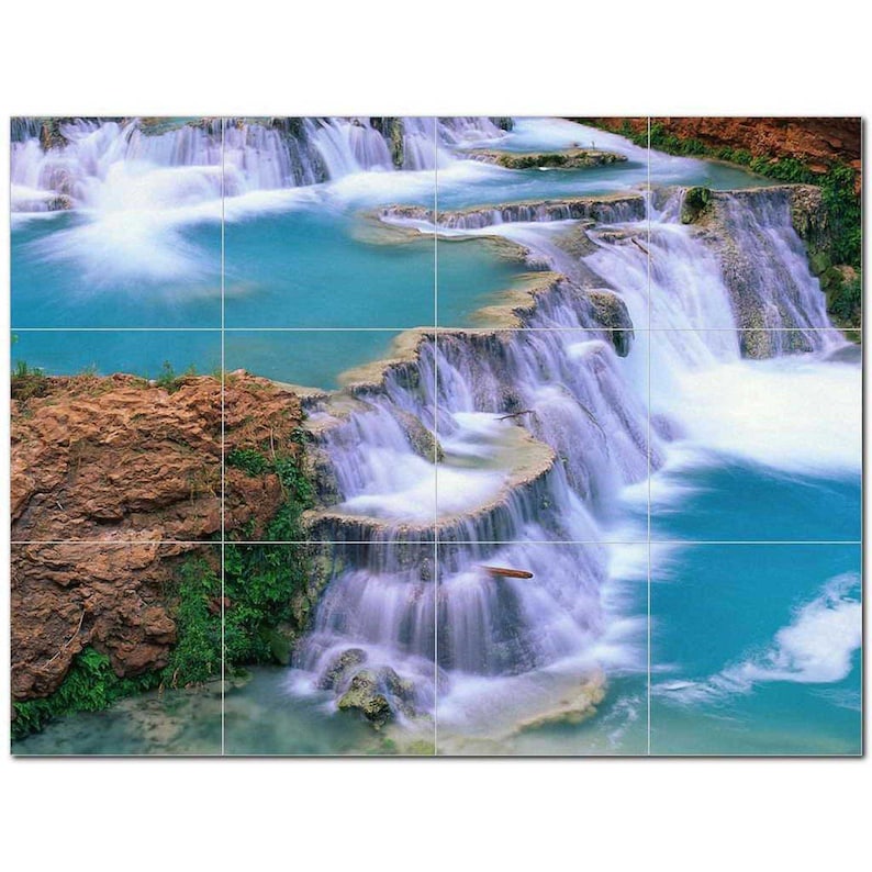 Top 10 Waterfall Photo Ceramic Tile Mural Kitchen Backsplash Bathroom ...