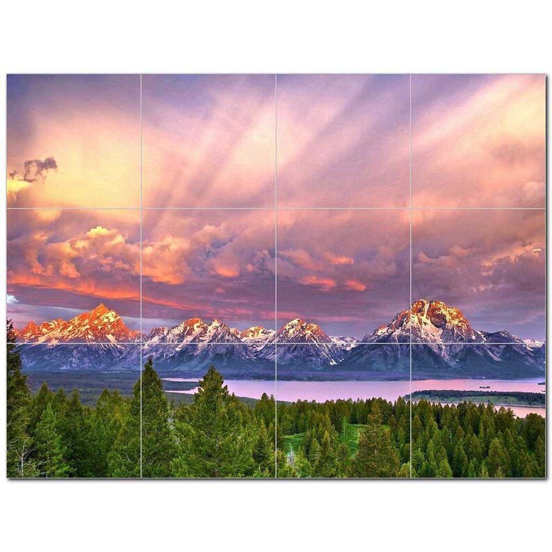 Top 10 Mountain Photo Ceramic Tile Mural Kitchen Backsplash Bathroom ...