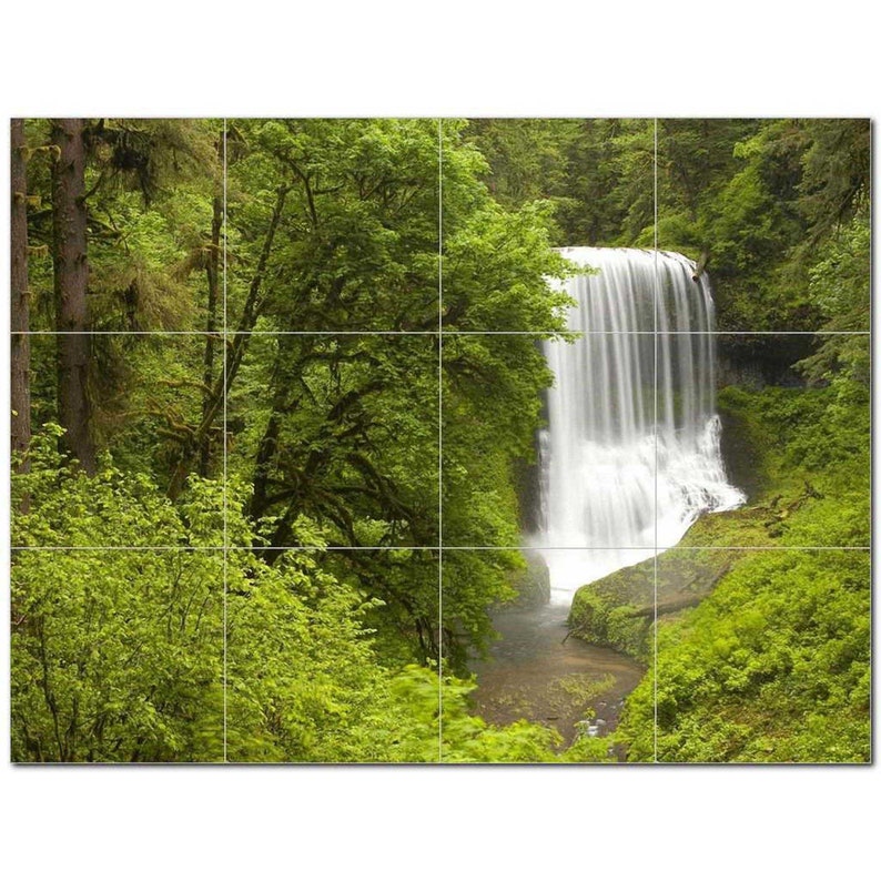 Top 10 Waterfall Photo Ceramic Tile Mural Kitchen Backsplash Bathroom ...