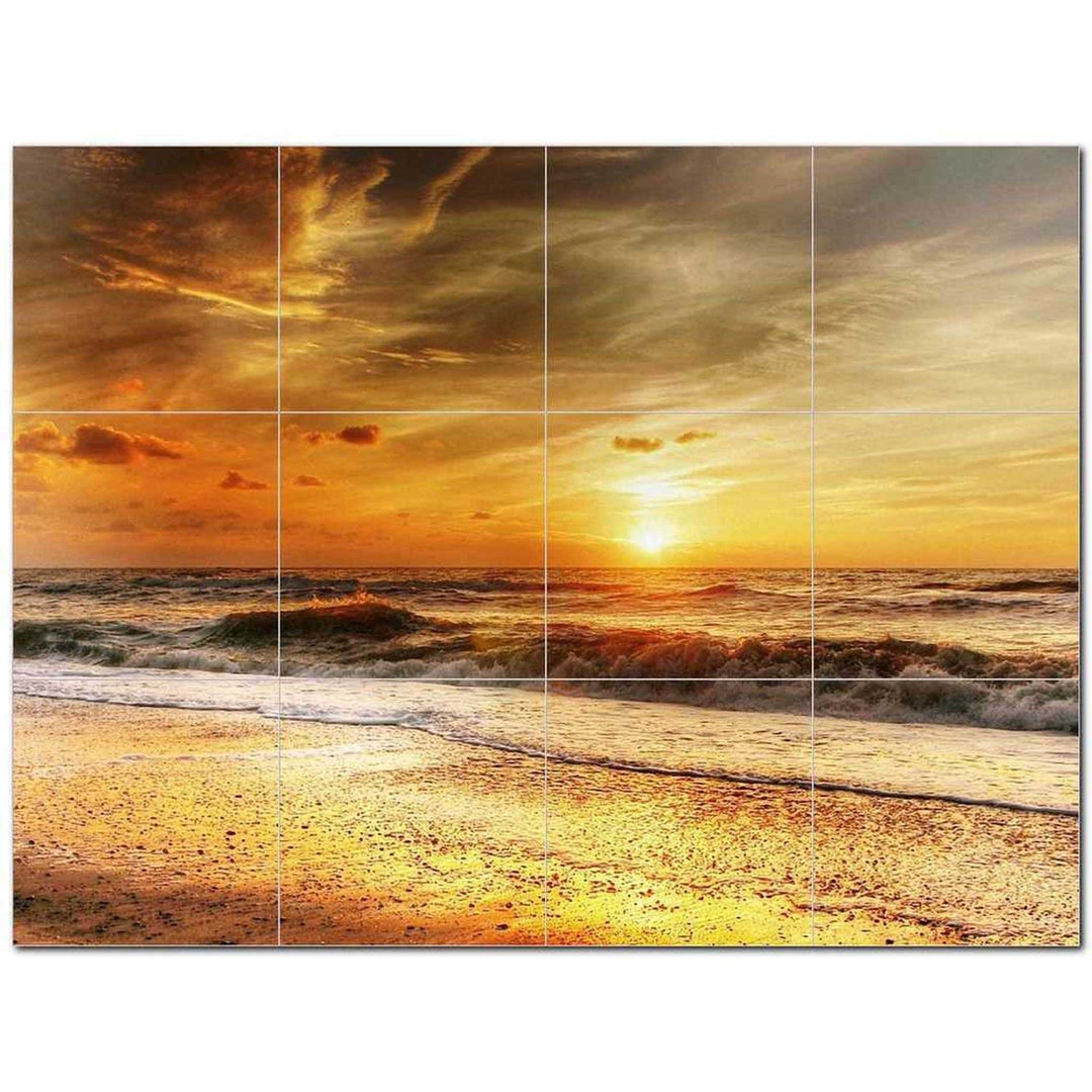 Sunset Beach Ceramic Tile Mural: Kitchen Backsplash, Shower Wall - Etsy