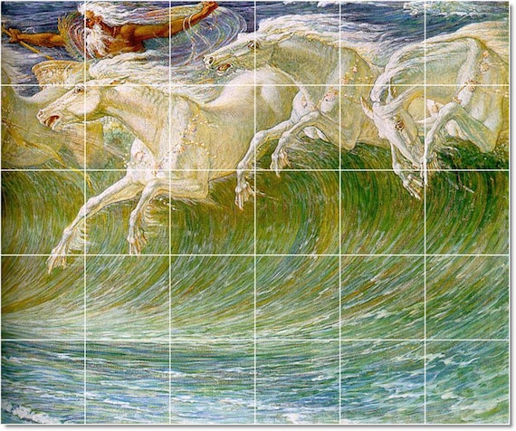 S-M-L-XL Custom Ceramic Mythology Painting Tile Mural. the | Etsy