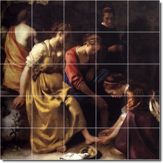 S-M-L-XL Custom Ceramic Women Painting Tile Mural. Diana and | Etsy