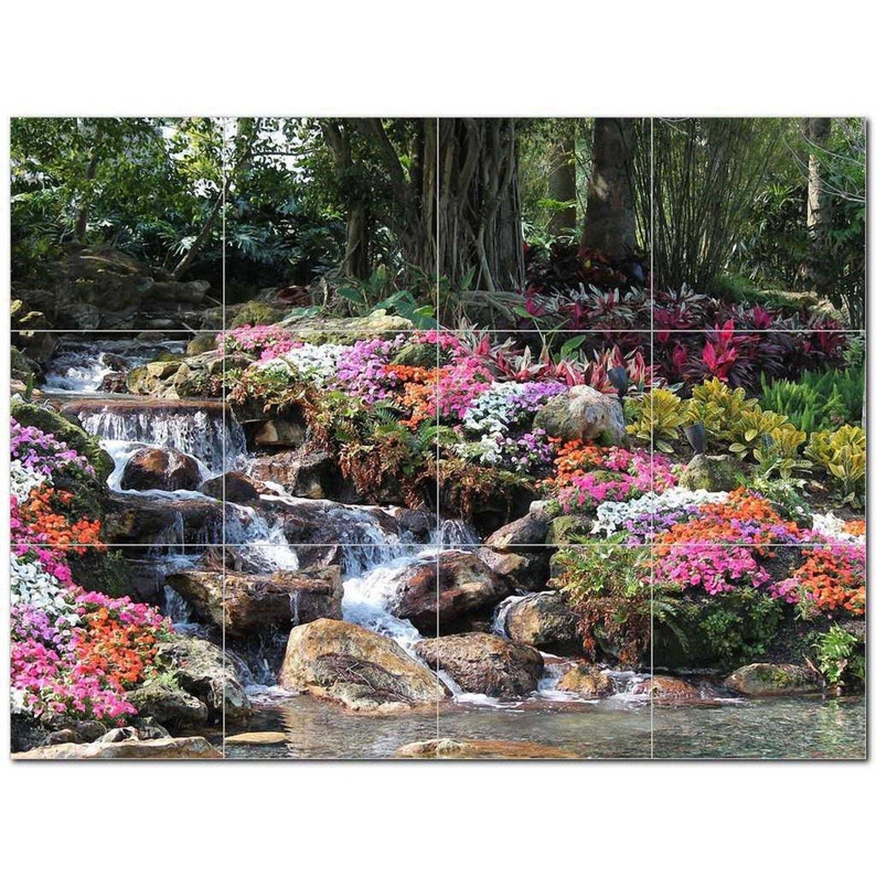 Top 10 Waterfall Photo Ceramic Tile Mural Kitchen Backsplash Bathroom ...