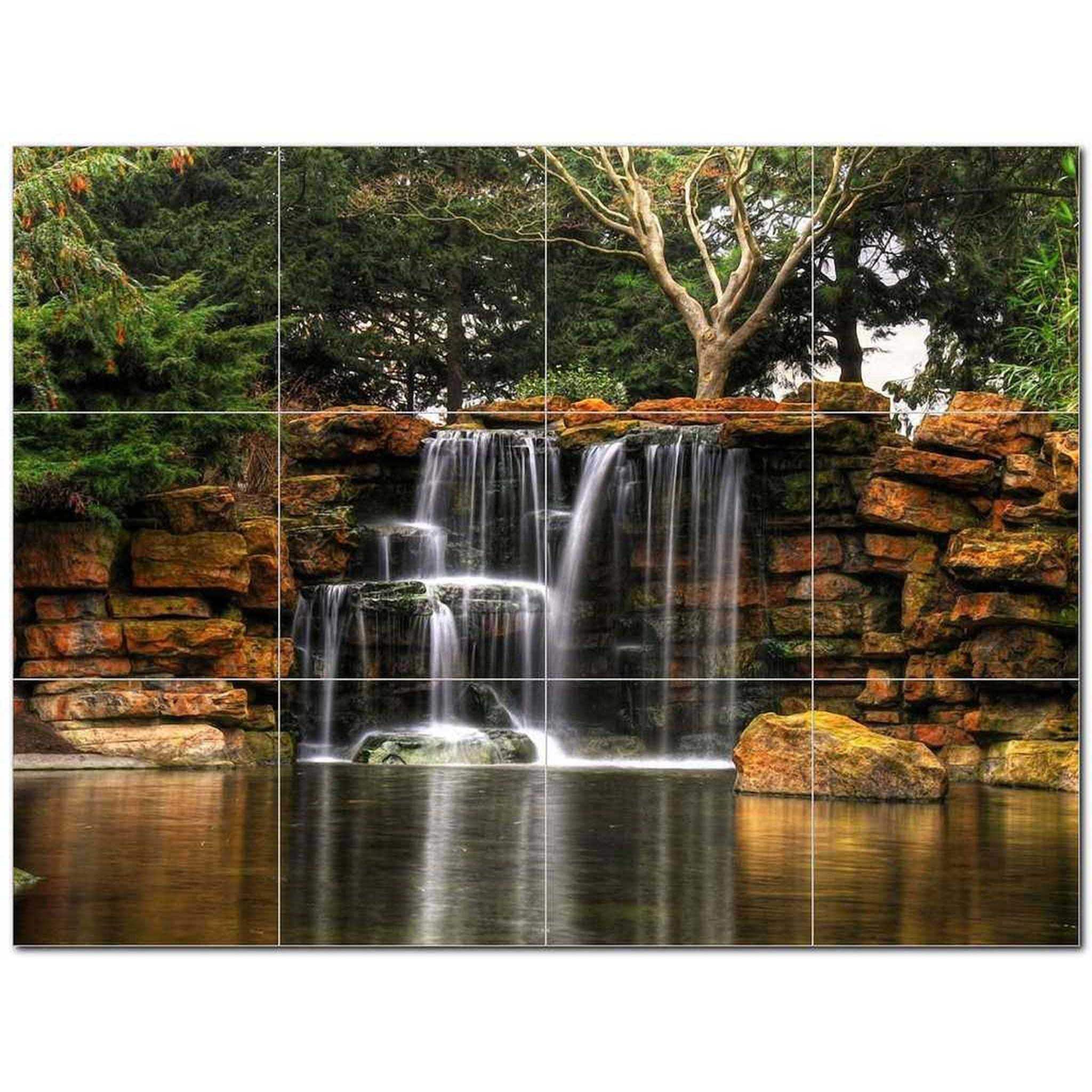 Top 10 Waterfall Photo Ceramic Tile Mural Kitchen Backsplash Bathroom ...