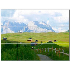 Top 10 Mountain Photo Ceramic Tile Mural Kitchen Backsplash Bathroom ...