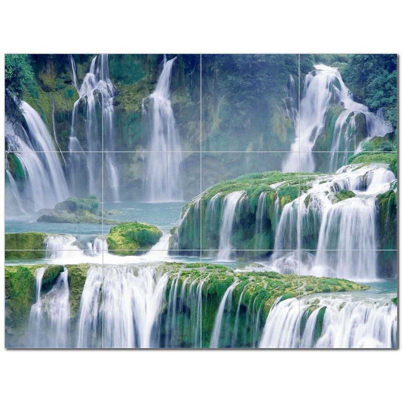 Top 10 Waterfall Photo Ceramic Tile Mural Kitchen Backsplash Bathroom ...