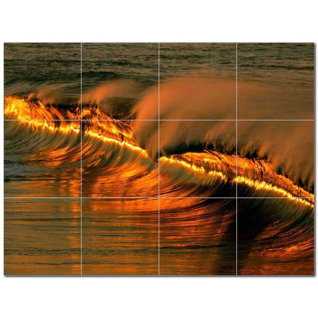 Top 10 Waves Photo Ceramic Tile Mural Kitchen Backsplash Bathroom ...