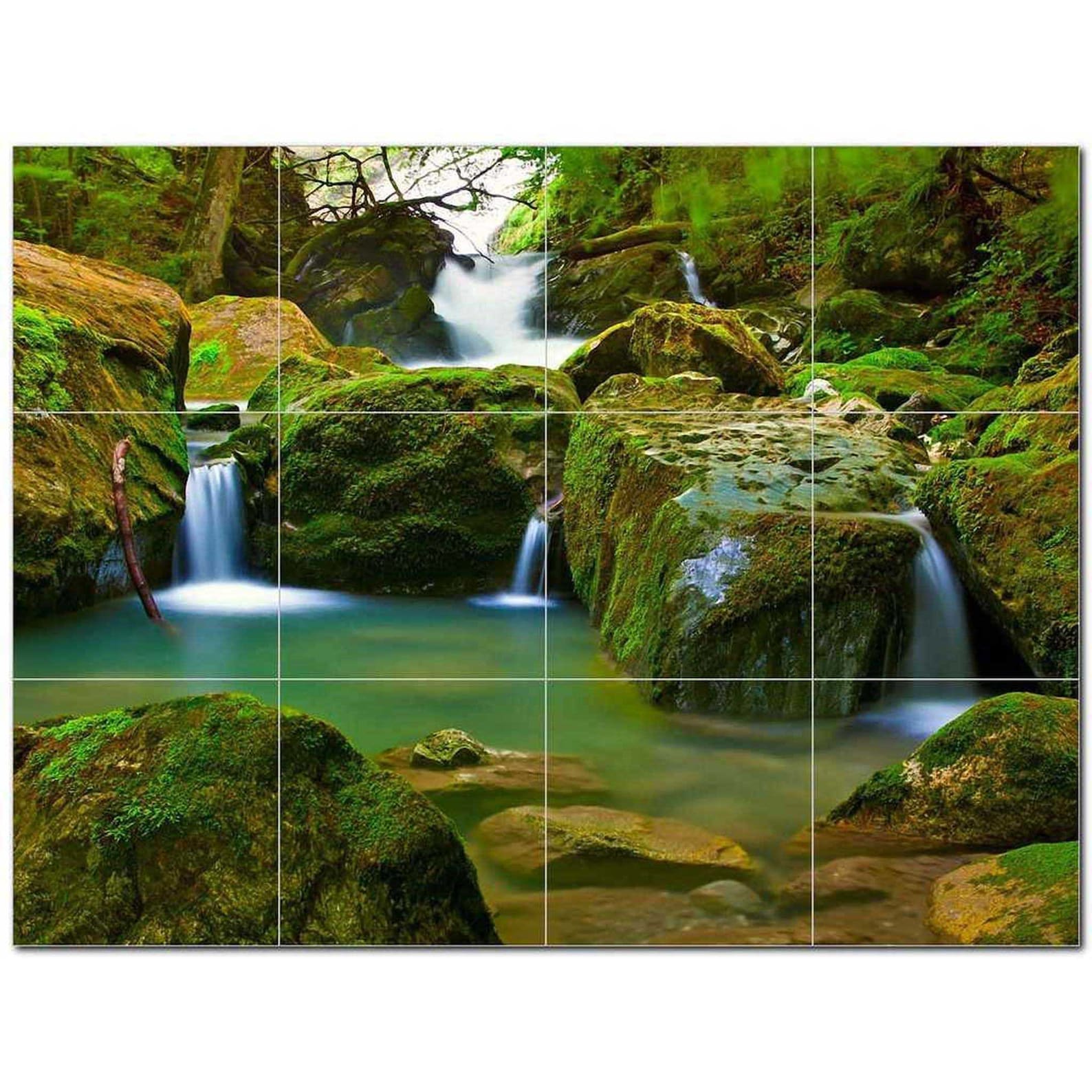 Top 10 Waterfall Photo Ceramic Tile Mural Kitchen Backsplash Bathroom ...