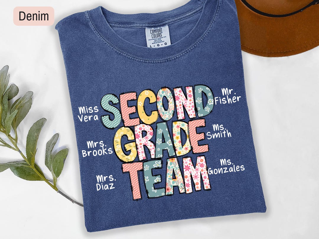 2nd Grade Team Shirt, Personalized Teacher Team Tshirt, Custom School ...