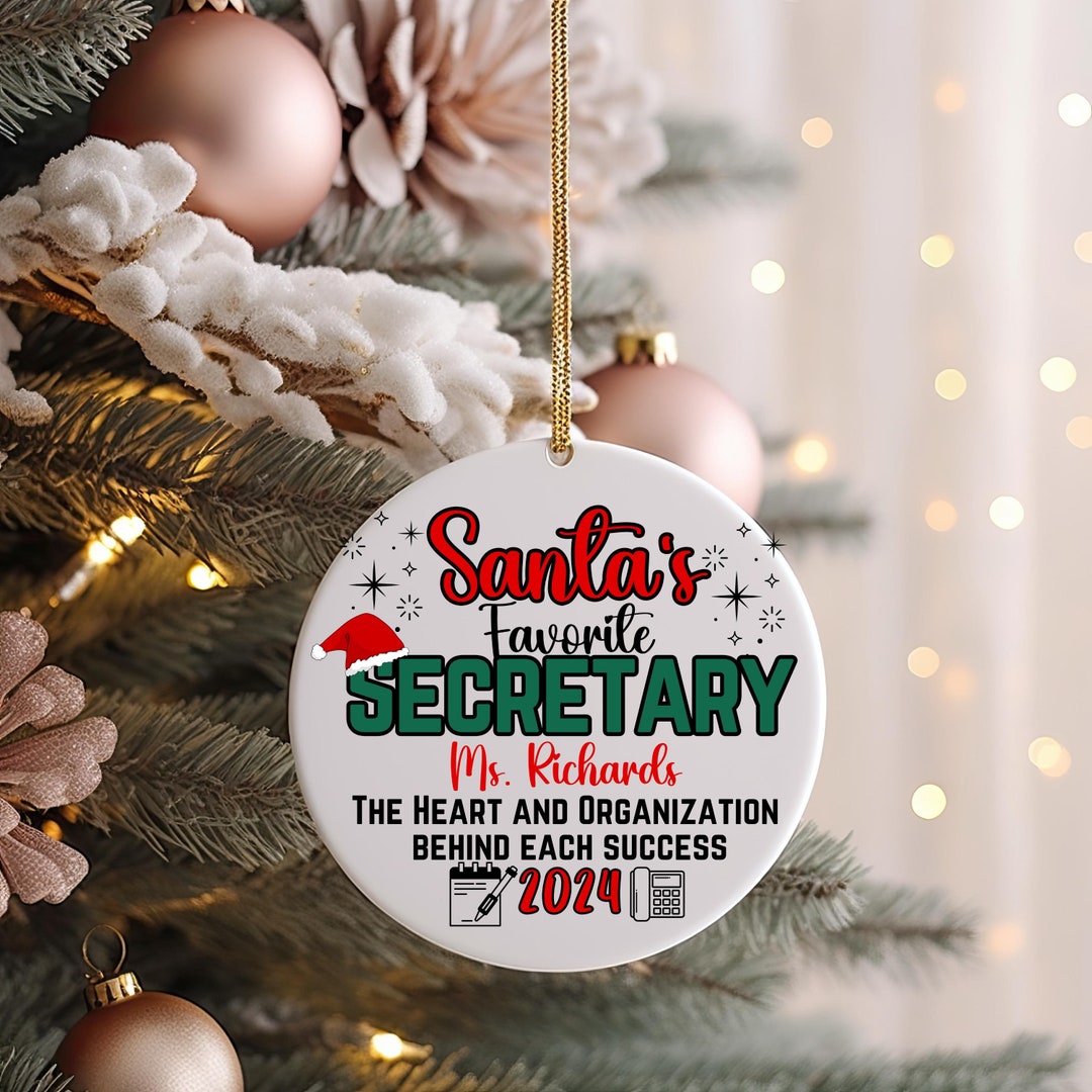 Secretary Ornament - Personalized Christmas Ornament for Secretaries ...