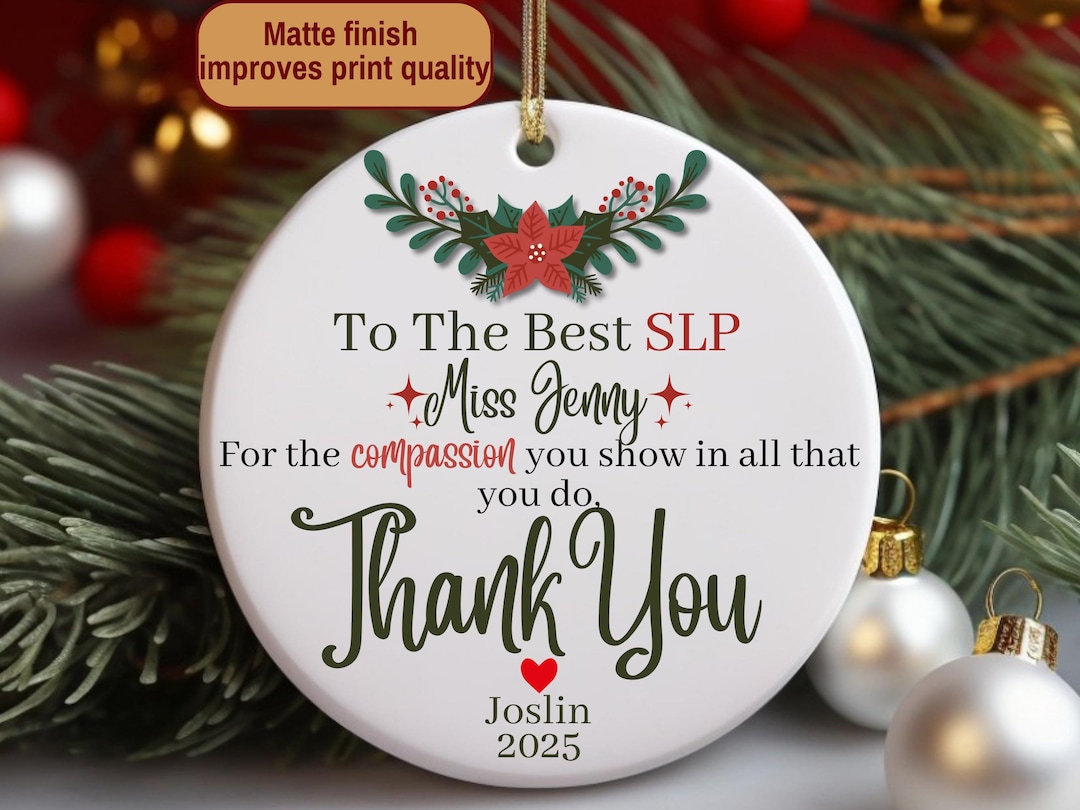 Thank You Ornament for SLP, SLP Retirement Ornament, Speech and ...