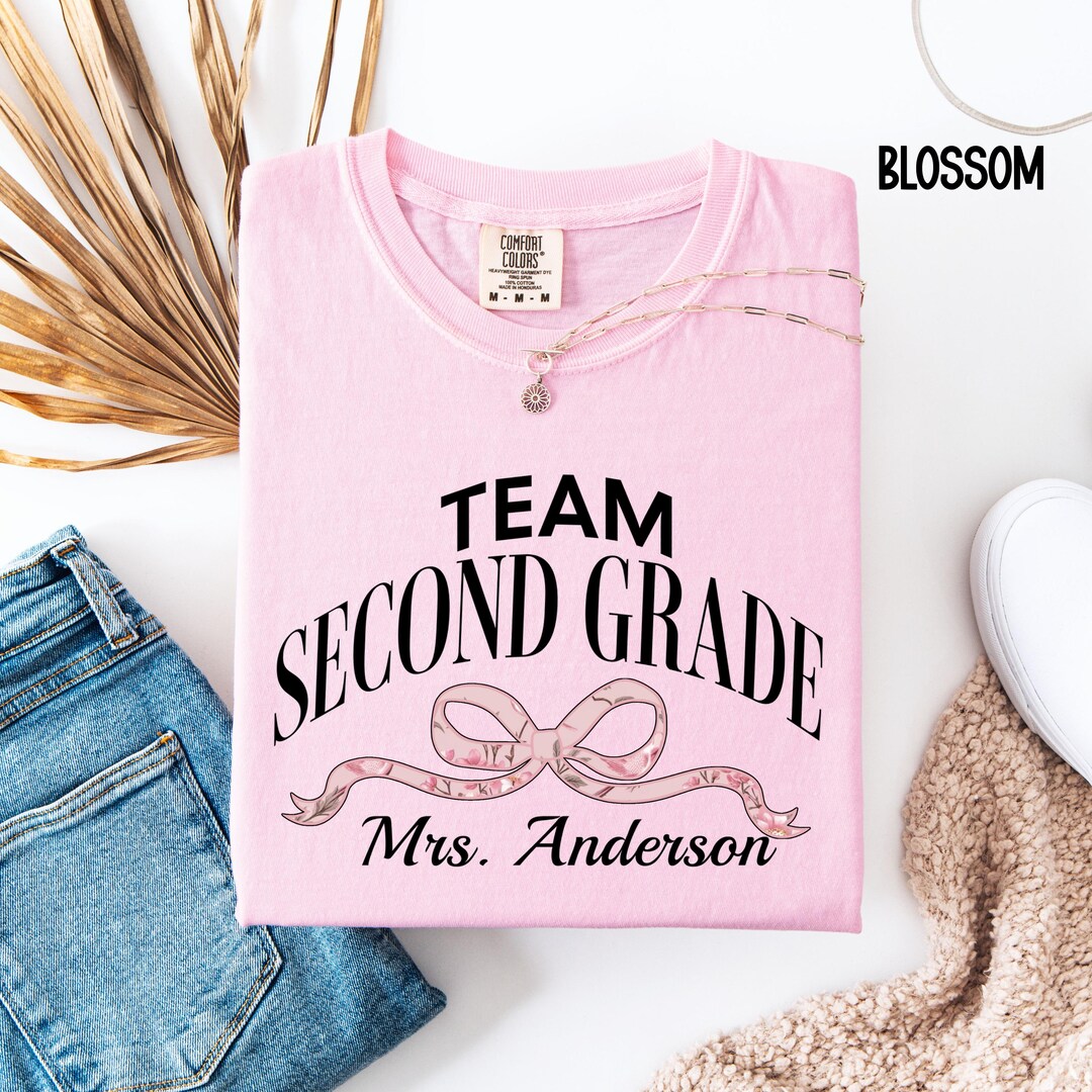 Personalized Second Grade Teacher Team Tee, Comfort Colors Custom Shirt ...