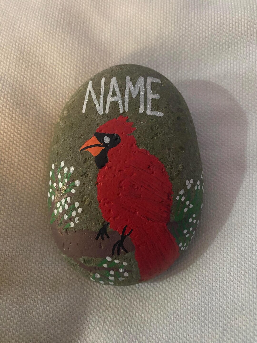 Personalized Cardinal Painted Rock - Etsy