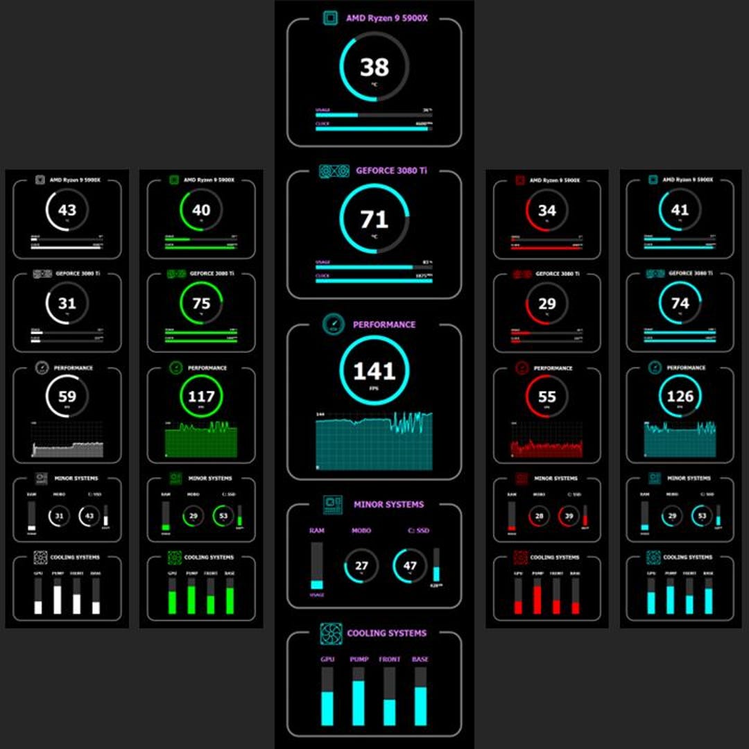 Minimalist Dark 1920x515 Aida64 Template Multipack - Etsy UK