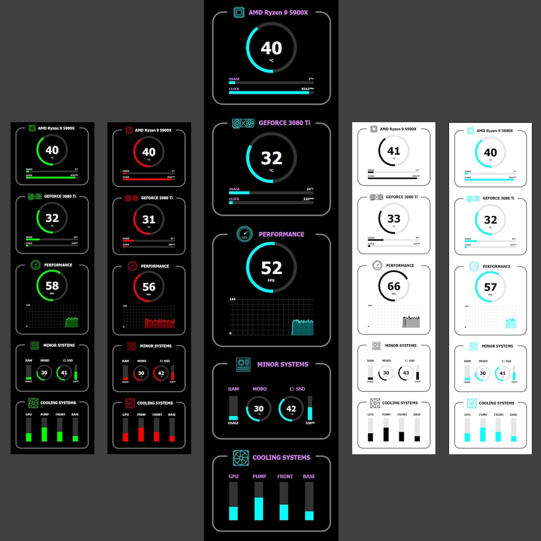 1920x480 Aida64 Template Multipack - Etsy