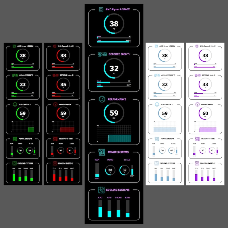 1920x515 Aida64 Template Multipack - Etsy
