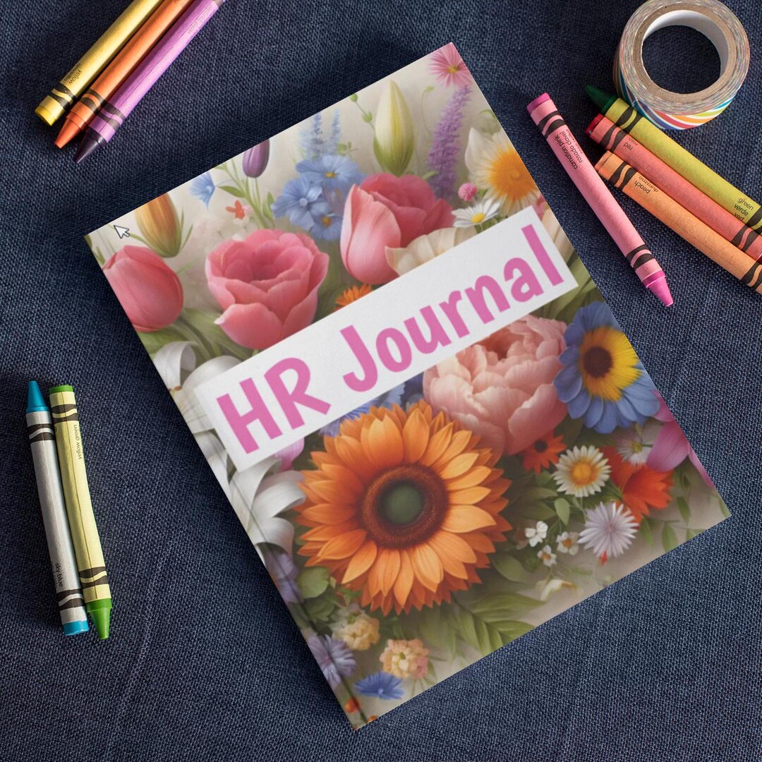 Floral HR Journal, HR Notebook, Botanical Diary, Cute Journal Gift ...