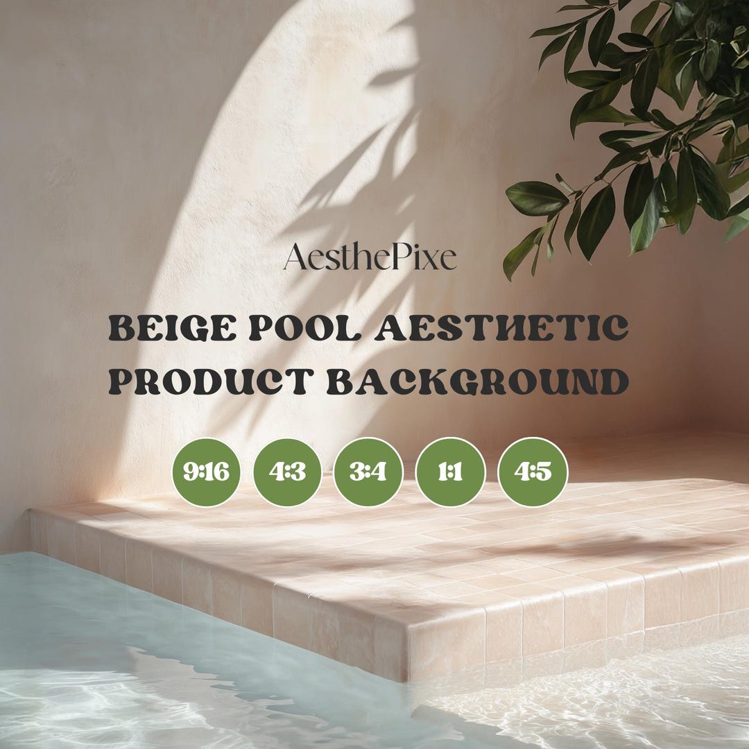 Beige Poolside Product Backdrop | Summer Mockup (PNG Digital Download ...