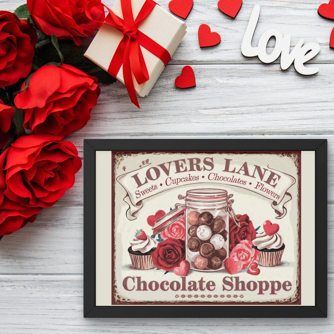 Vintage Valentine's Day Decor Set of 10, Romantic Wall Art, Retro Love ...