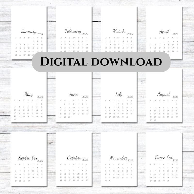 Small Desk Calendar 2026 - Etsy